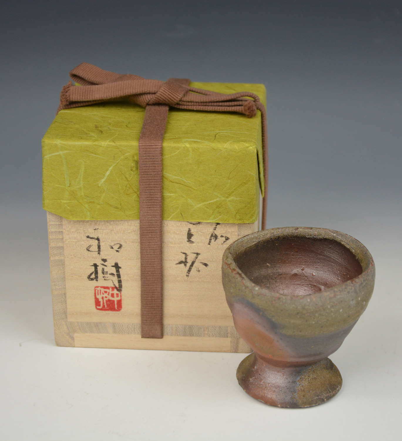 NAKAMURA – Bizen Sake Cup with box #101 – The Ren Brown Collection Gallery