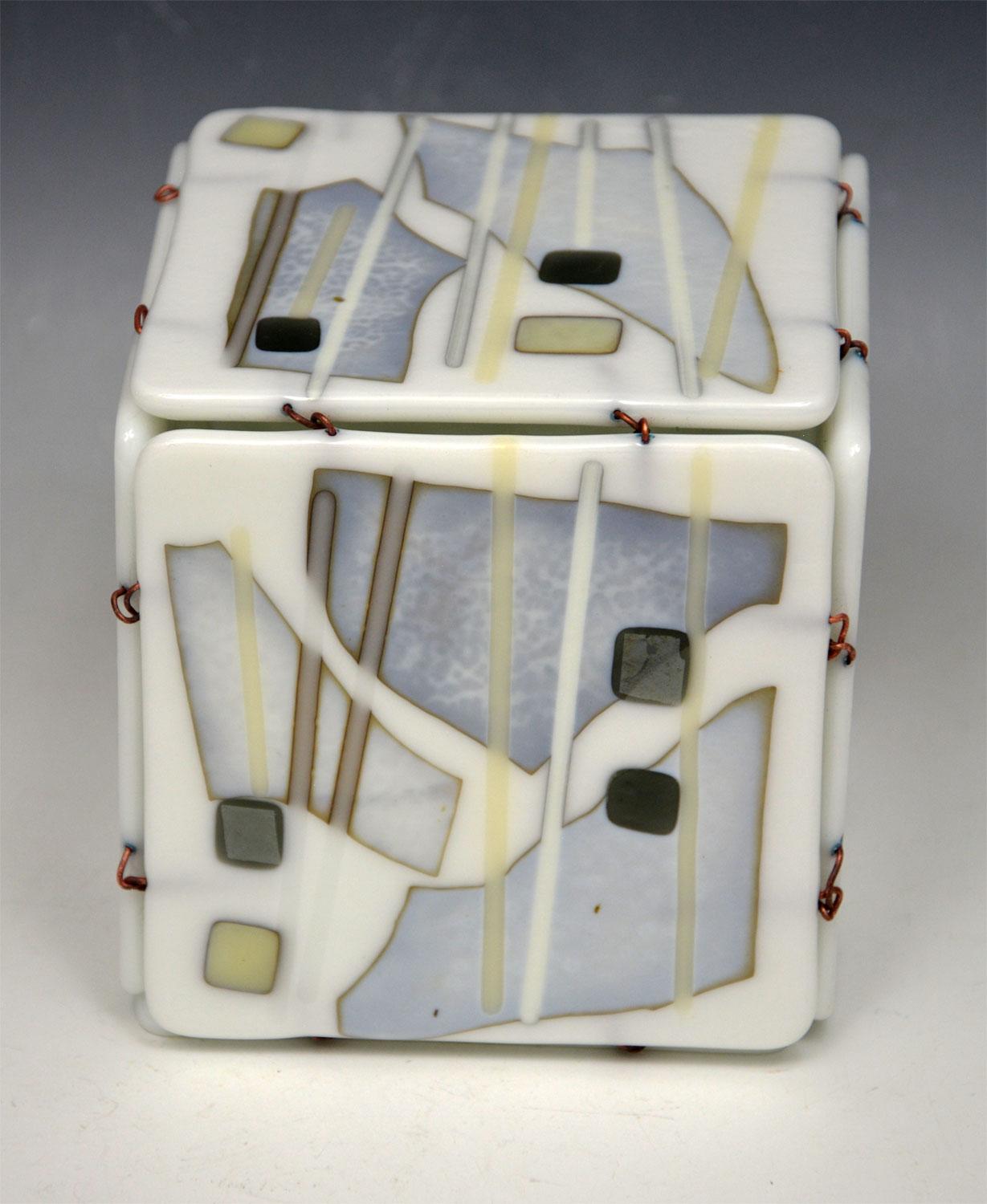 Hako (box) – Fused Matte White Dichroic Glass #228 – The Ren Brown ...