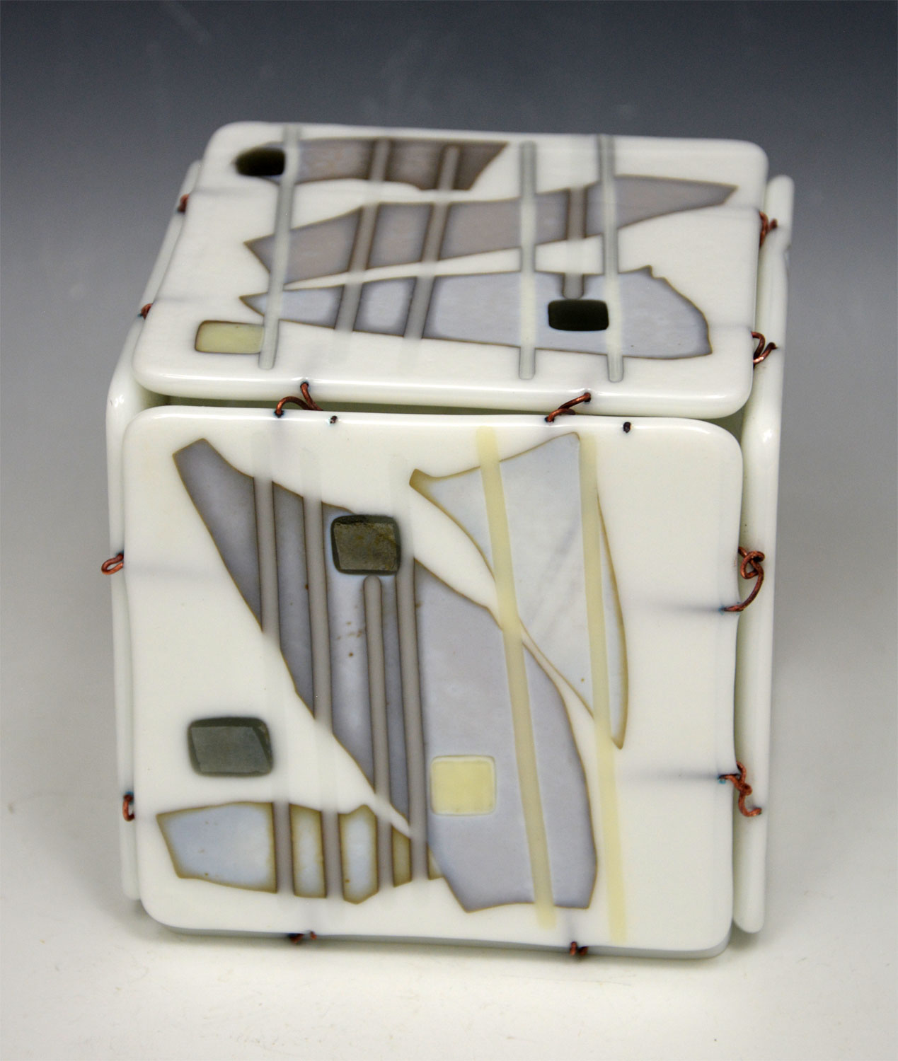 Hako (box) – Fused Matte White Dichroic Glass #228 – The Ren Brown ...