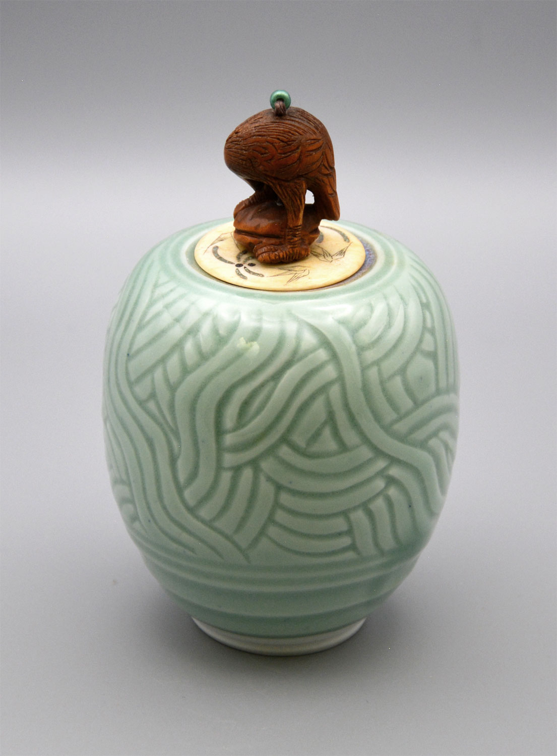 Vessel 175 – Crane with Celadon Weave Jar – The Ren Brown Collection ...